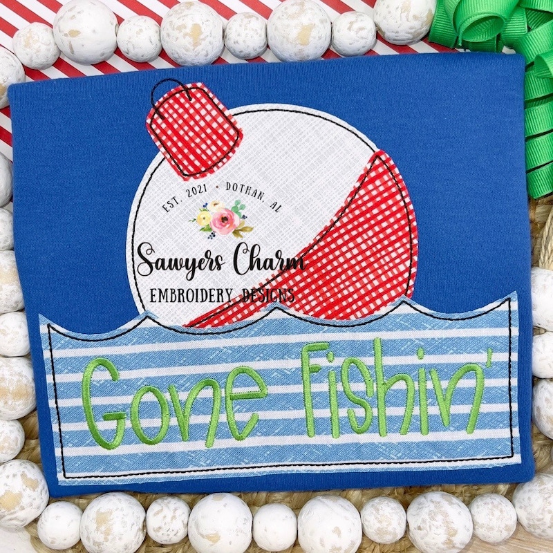 Fishing Applique - Etsy