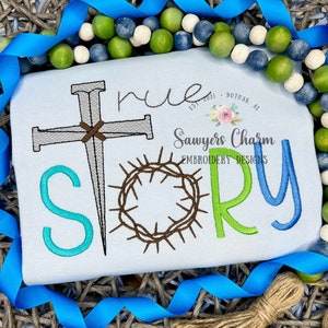 TRUE STORY Crown of Thorns, Cross & Nails Sketch Stitch Machine ...