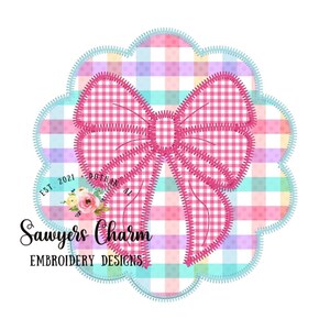 Scallop Patch With Bow, Bean & Zigzag Stitch Applique BUNDLE ...