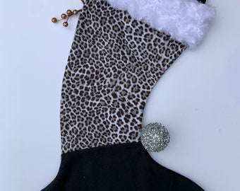 Leopard Christmas Stocking | Etsy