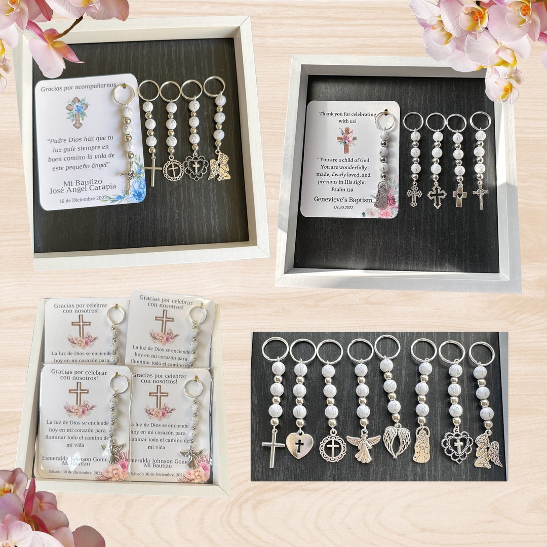 Customize Tag mini Keychains Baptism Favors, Recuerdos, Quinceañera ...