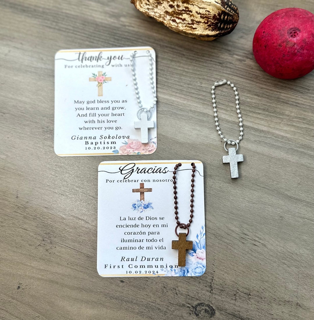 Cross Keychain Favors: Baptism, First Communion, Christening - Etsy