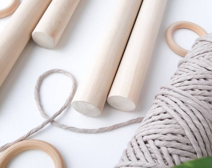 Macrame Dowel/ Large, 1 1/4 Inch, Wood Dowel, 15-24 Inches, Macrame Rod ...