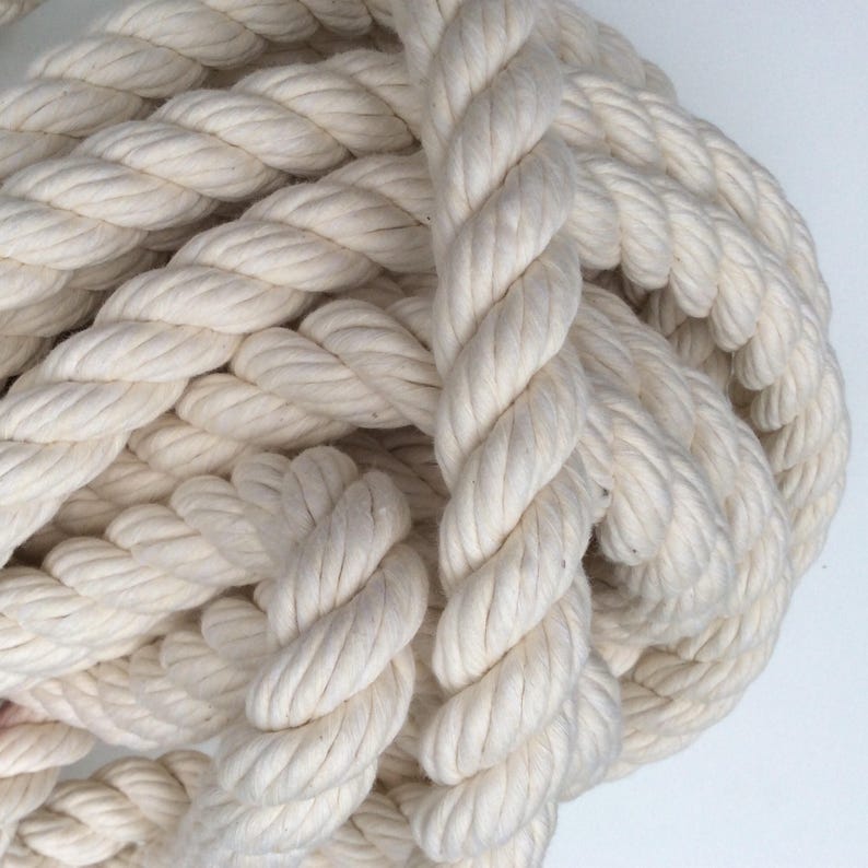 1 inch thick Cotton Rope/ 5 feet craft supplies nautical | Etsy