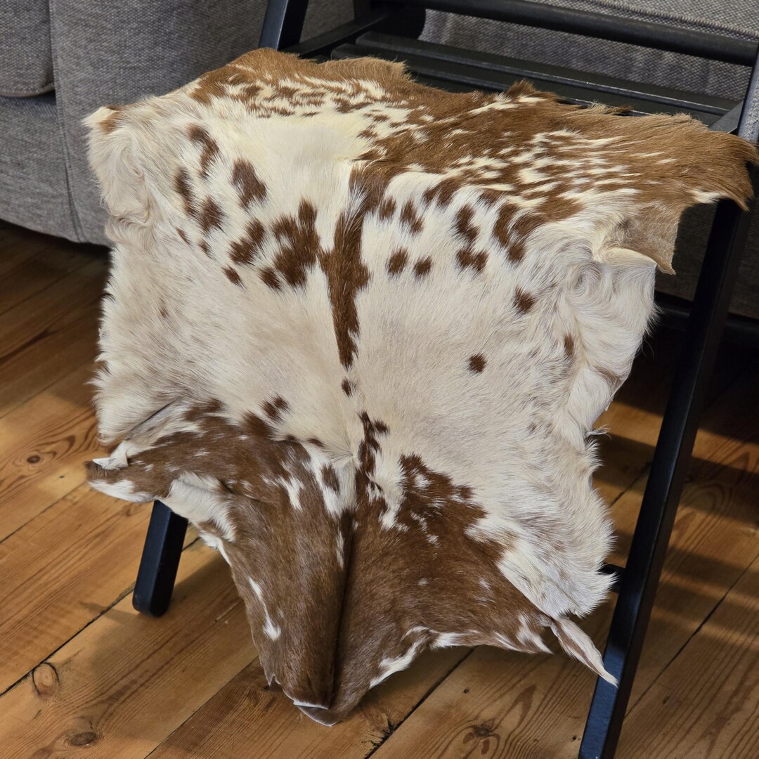 GOAT HIDE RUG Goat Rug, Genuine Goat Skin Rug, Leather Rug Decor, Brown ...