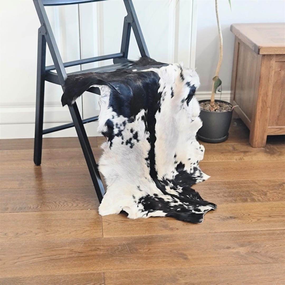 GOAT HIDE RUG Goat Rug, Genuine Goat Skin Rug, Leather Rug Decor, Black ...
