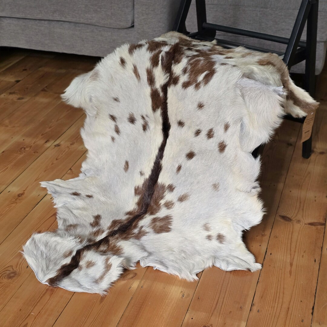 GOAT HIDE RUG - Goat Rug, Genuine Goat Skin Rug, Leather Rug Decor ...