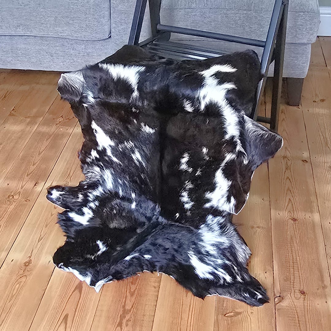 GOAT HIDE RUG - Goat Rug, Genuine Goat Skin Rug, Leather Rug Decor ...