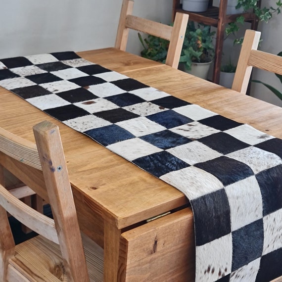 COWHIDE TABLE RUNNER Leather Table Runner Handmade - Etsy Canada