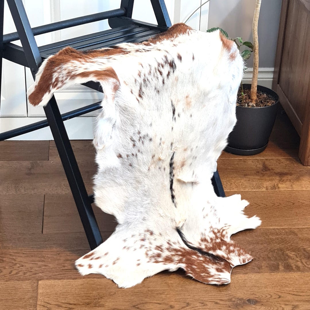 GOAT HIDE RUG Goat Rug, Genuine Goat Skin Rug, Leather Rug Decor, White ...