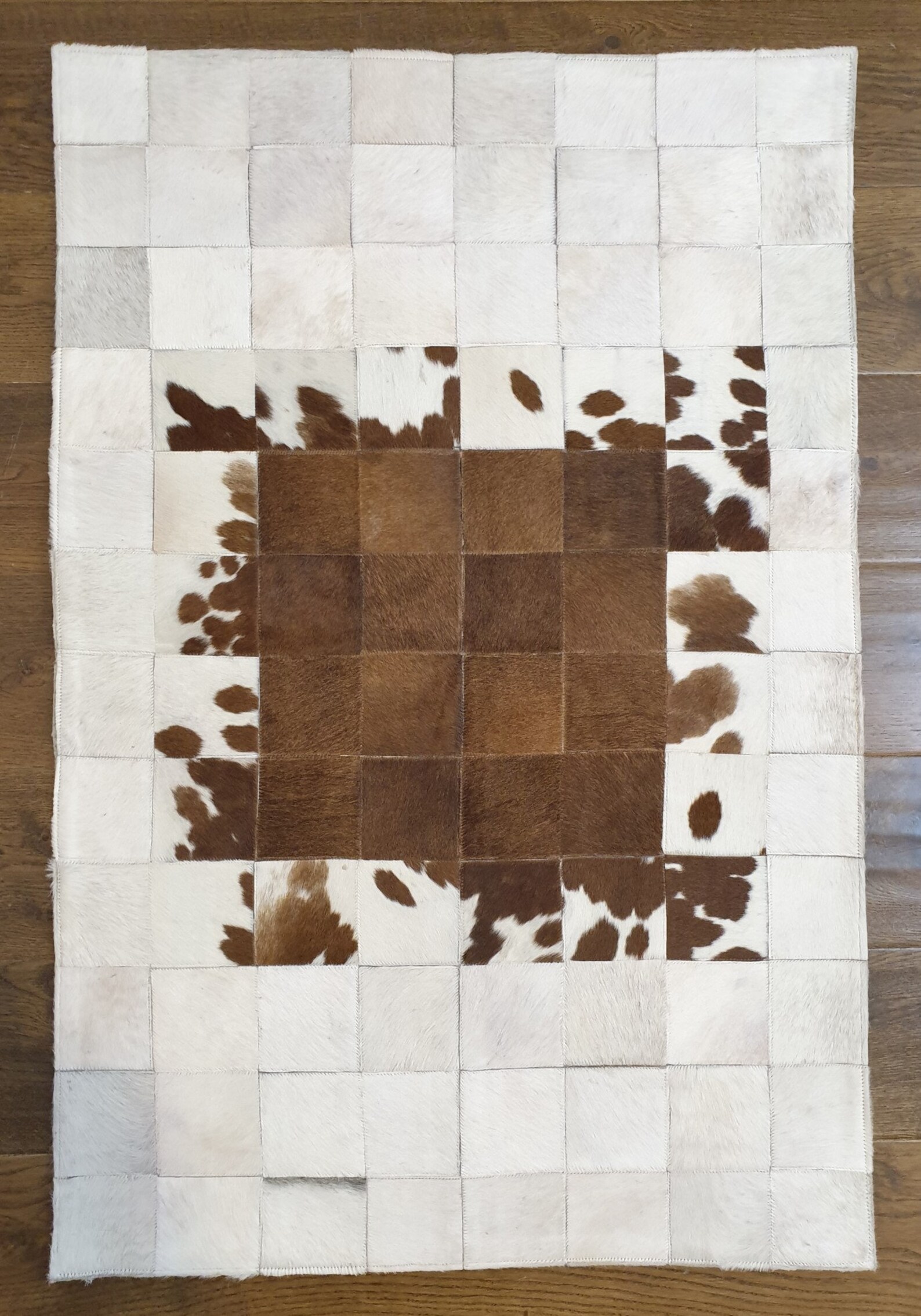 Handmade Cowhide Patchwork Rug, Hair-on Hide Carpet, Modern Farmhouse ...