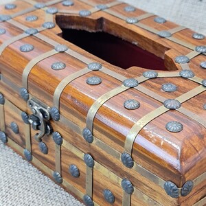 Hand Carved, Tissue Box ,case / Napkin Holder / Velvet Interior Hand ...