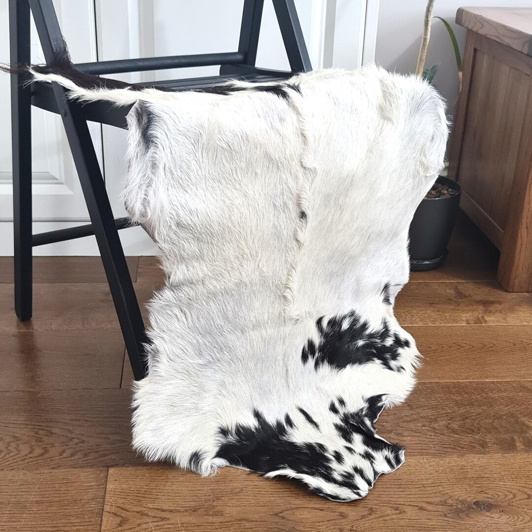 GOAT HIDE RUG Goat Rug, Genuine Goat Skin Rug, Leather Rug Decor, White ...