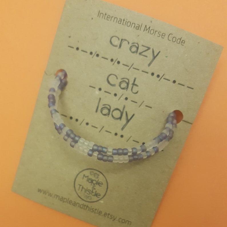 Crazy Cat Lady Morse Code Wrap Bracelet Cat Lover Birthday - Etsy