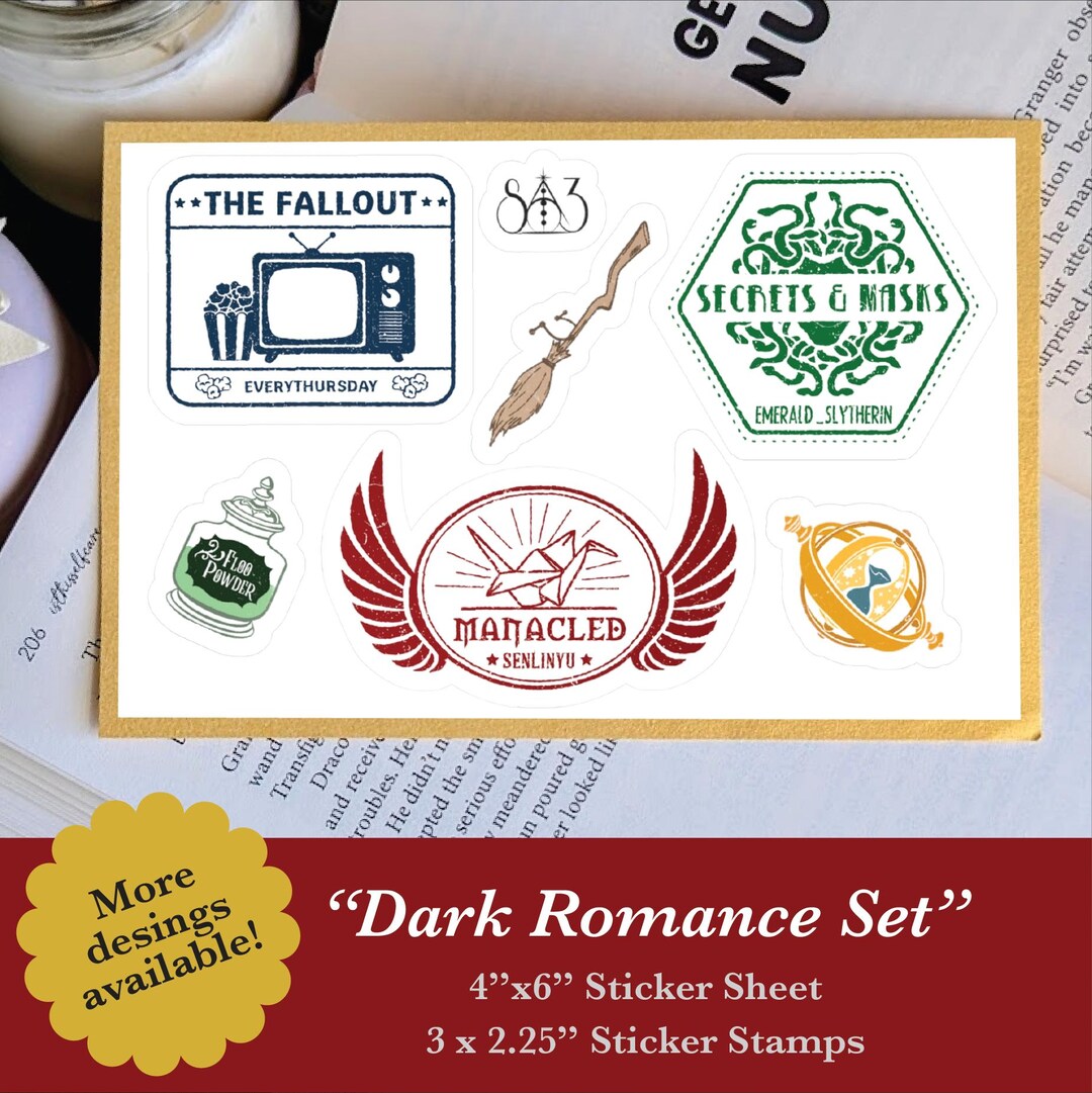 Dramione Travel Stamp Sticker Sheet, Vinyl Decal Bundle Pack ...