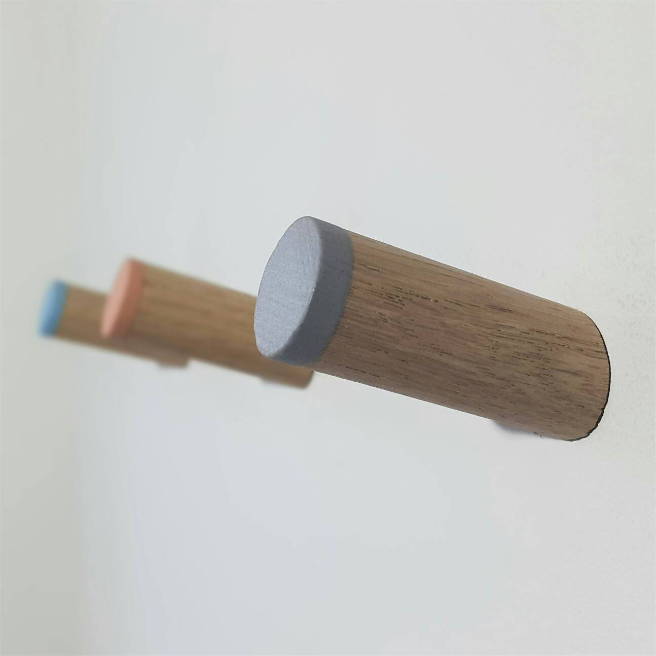 Coloured Oak Wood Floating Coat Hook - Etsy UK