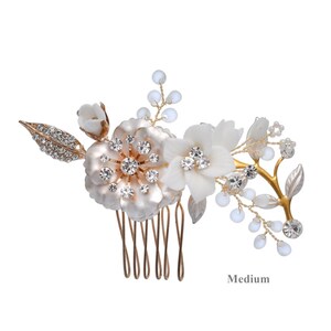 Ceramic Flower Combs Gold Comb Decorative Comb Bridal - Etsy