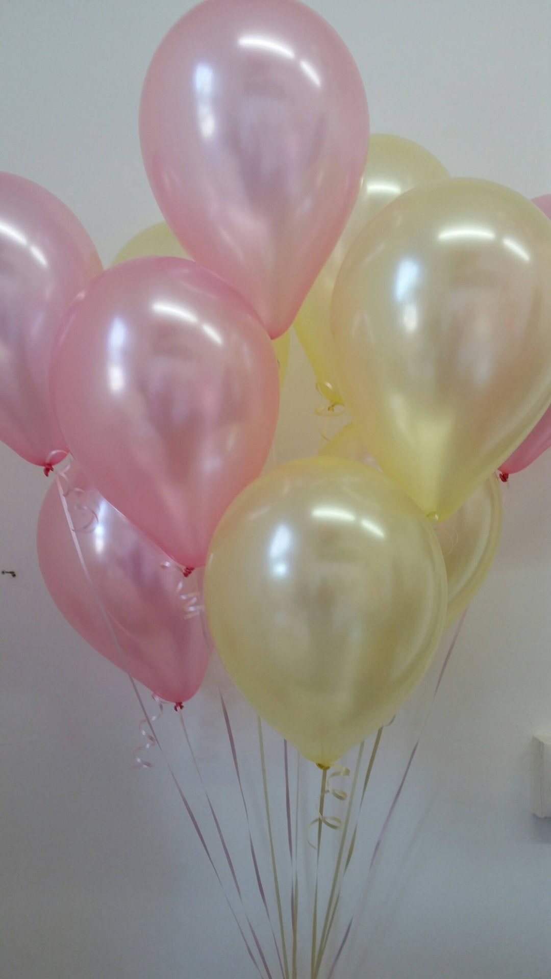 Pink & Yellow Balloons, Baby Shower, First Birthday, Pretty Pastel ...