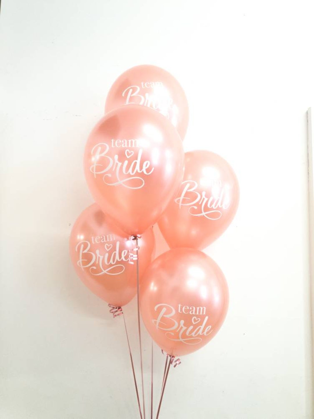 Team Bride Rose Gold Balloon, Rose Gold Balloons, Hens Night, Bridal ...