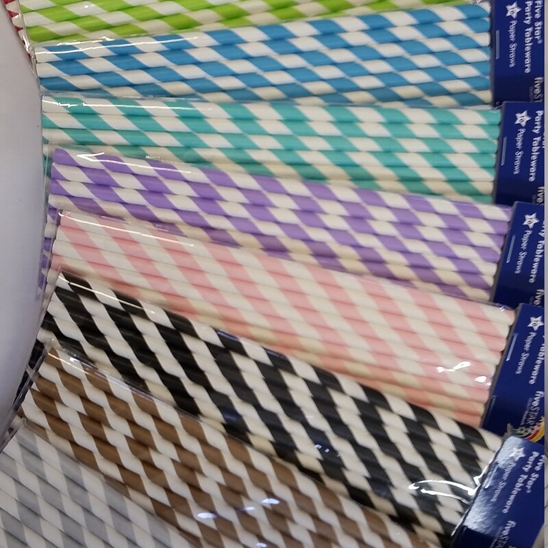 Striped Straws - Etsy