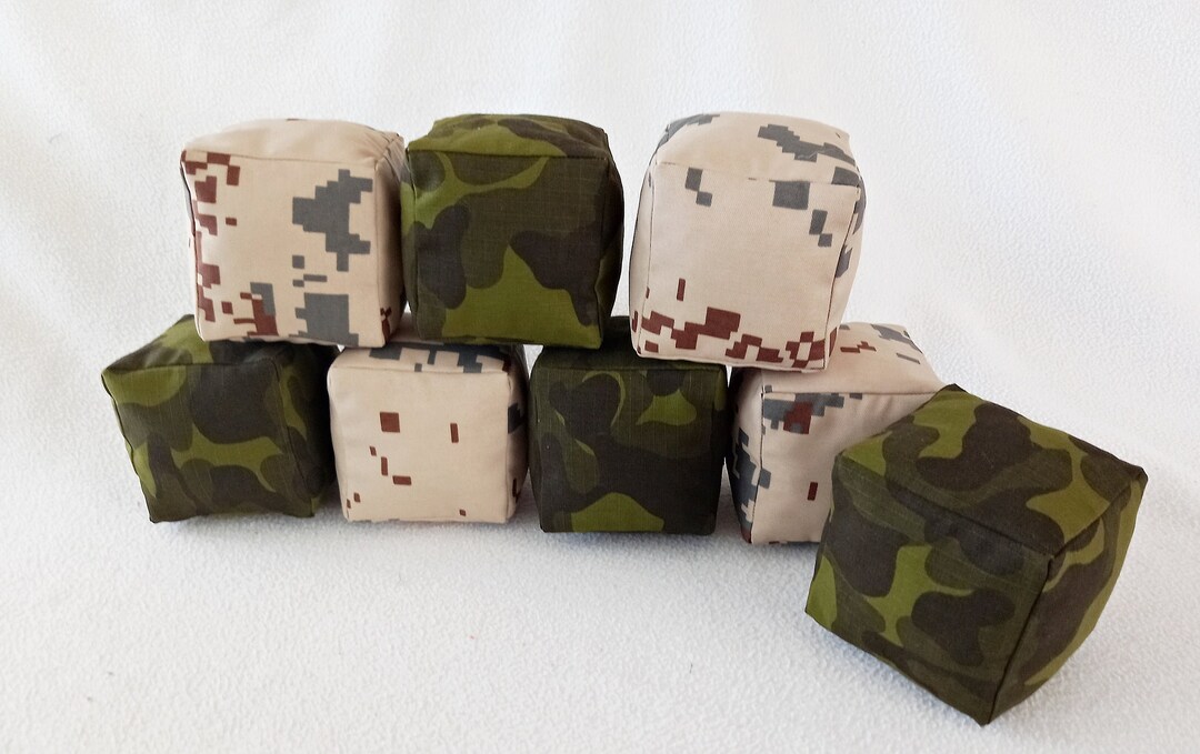 Green or Desert Camo Soft Blocks Set of 4 Camo Cubes for - Etsy