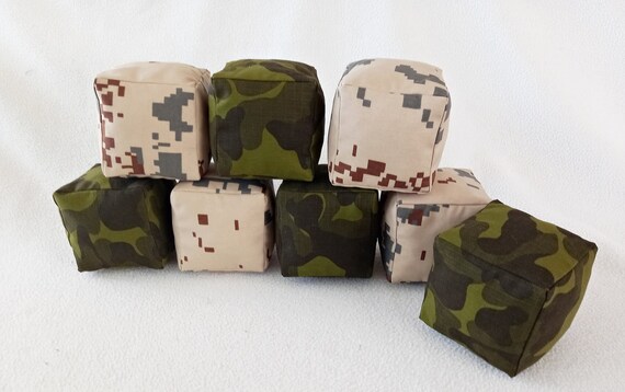 Green or Desert Camo Soft Blocks Set of 4 Camo Cubes for - Etsy