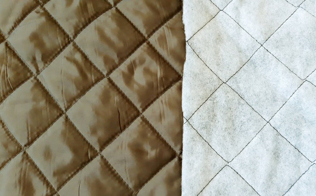 Olive Green/military Green Quilted Lining Fabric, Quilted Polyester ...