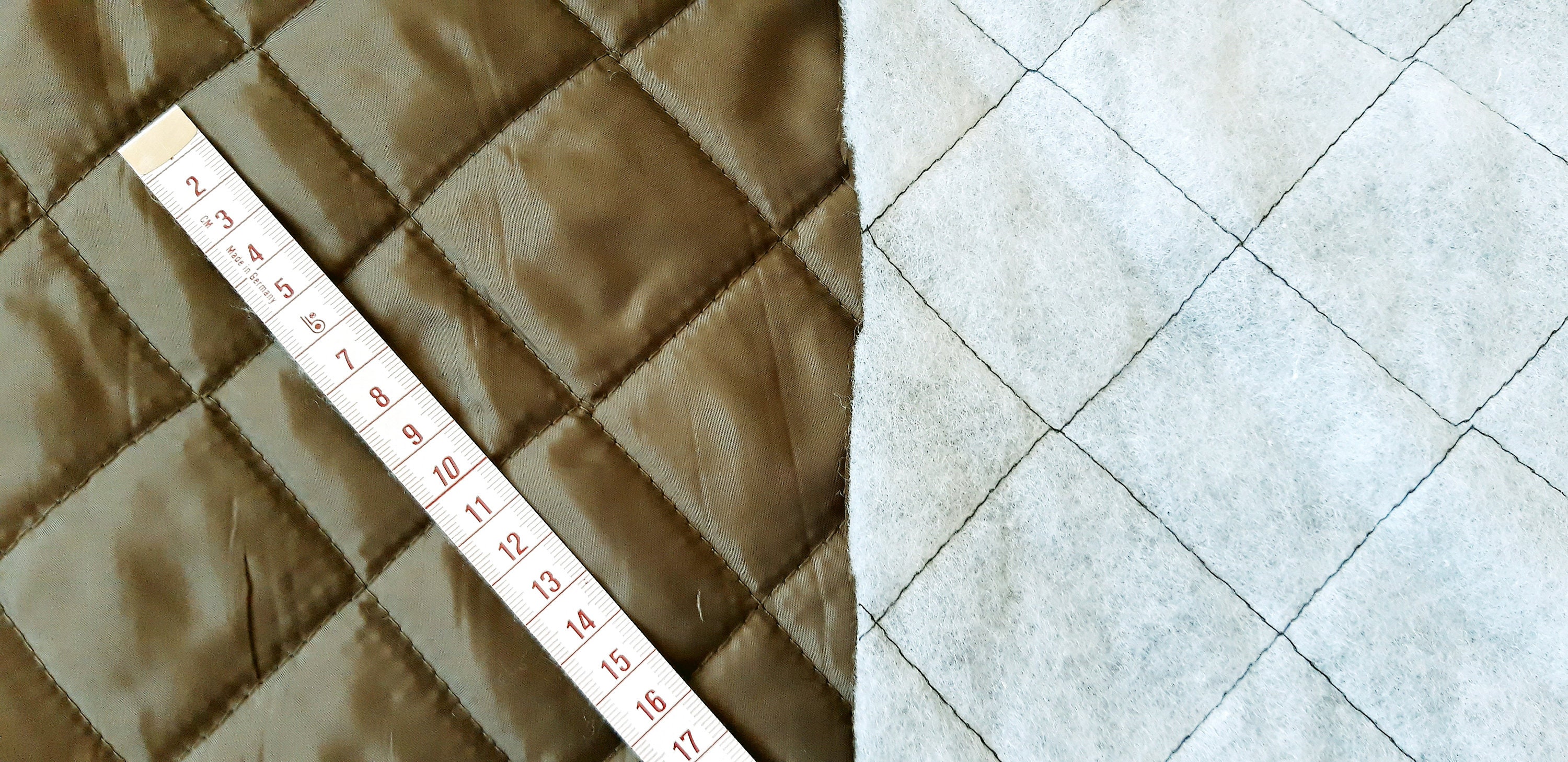 Olive Green/military Green Quilted Lining Fabric, Quilted Polyester ...