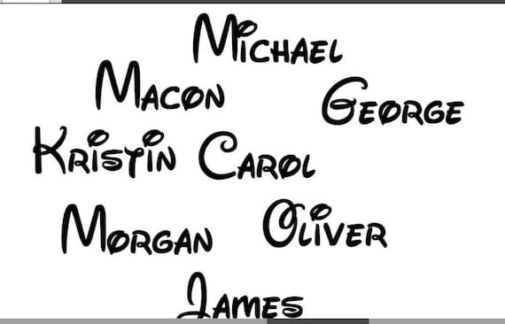 Custom Name in Disney Font Custom Decal Party Decal Kids | Etsy