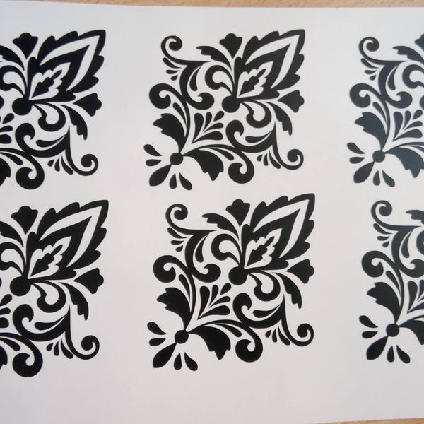 Damask Wall Decals - Etsy