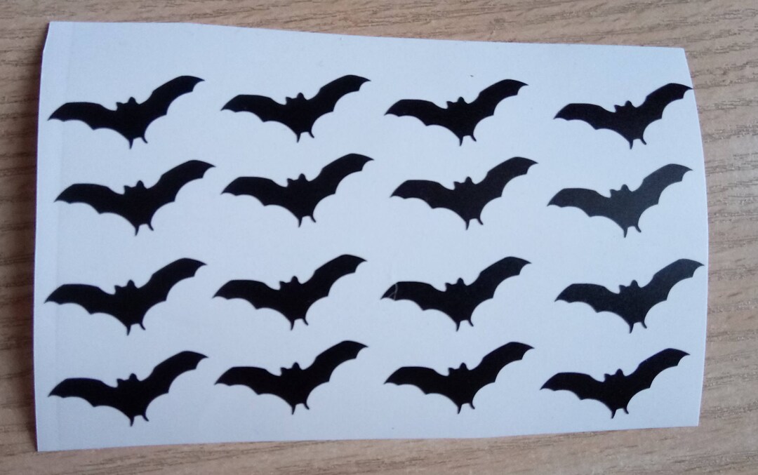 Bat Decal (set of 16) Glass Decals, Bat Stickers, Halloween Decor ...