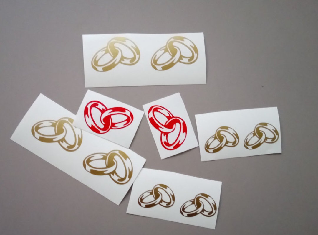 Set of 2 (3" - 10" )wedding Rings Decals/ DIY Decal. Wedding Decals. - Etsy