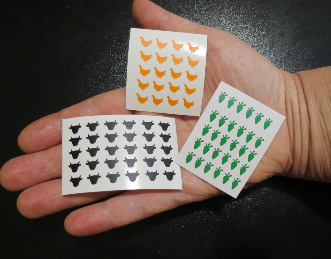 Very Small ( Size 0.3" ) Set of 30 Meal Decal / Meal Stickers/seals ...