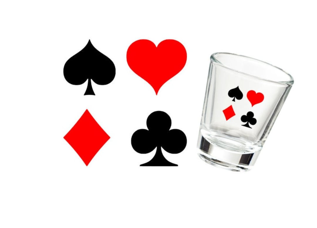 Set of Four Playing Card Suits Vinyl Decals – Custom Stickers for Home ...