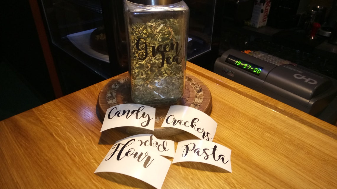 Set of 6 Custom Vinyl Kitchen Label Decal Vinyl Name Decal - Etsy