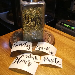 Set of 6 Custom Vinyl Kitchen Label Decal, Vinyl Name Decal, Name Decal ...