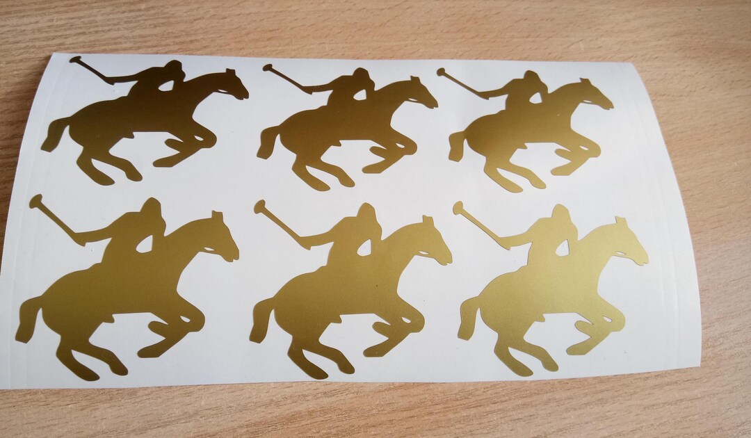 Set of 6- Polo Player Vinyl Decal Sticker, Polo Decal, Car Decal ...