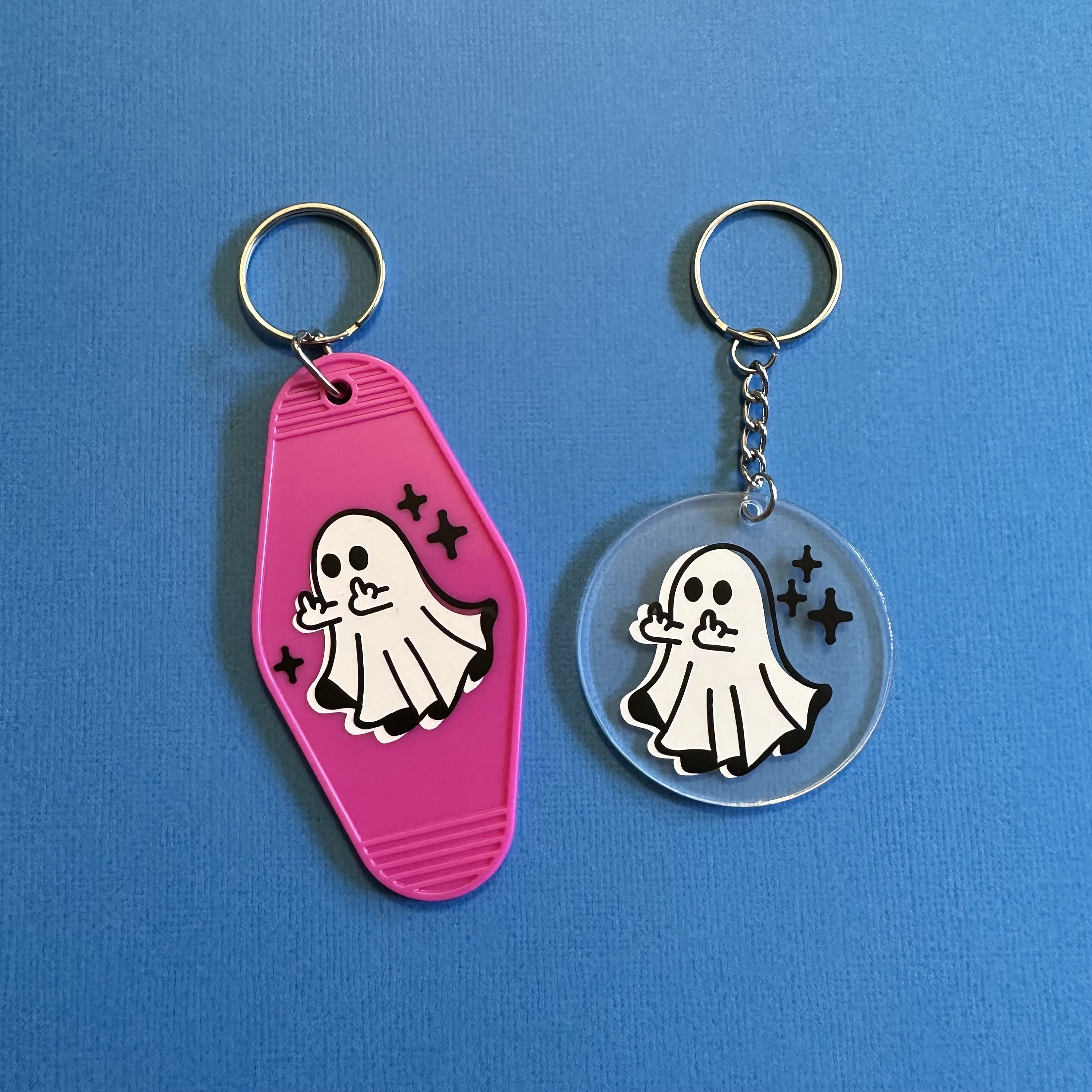 Middle Finger Ghost Keychain / Ghost Retro Keychain / Ghost Keychain ...