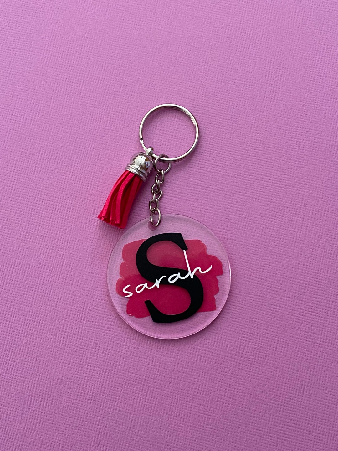 Personalized Name Keychain / Letter Name Custom Keychain / Brush Stroke ...