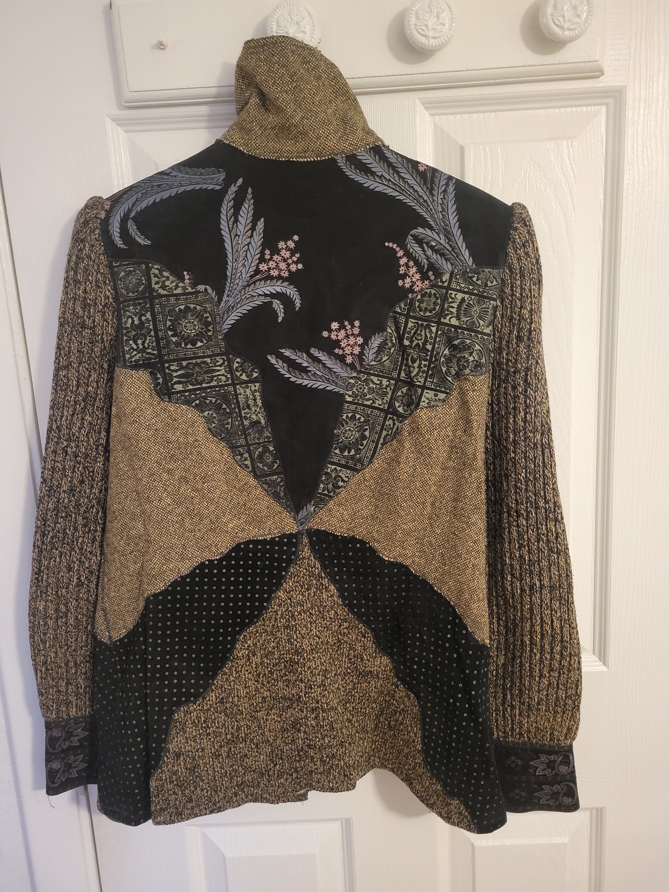 Vintage 1970s Roberto Cavalli for Crissa Floral Printed Suede ...