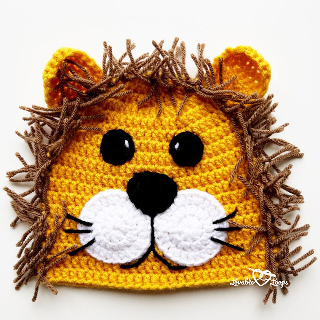 Lion Crochet Hat Pattern, Crochet Pattern Hat Lion, Lion Hat Pattern ...