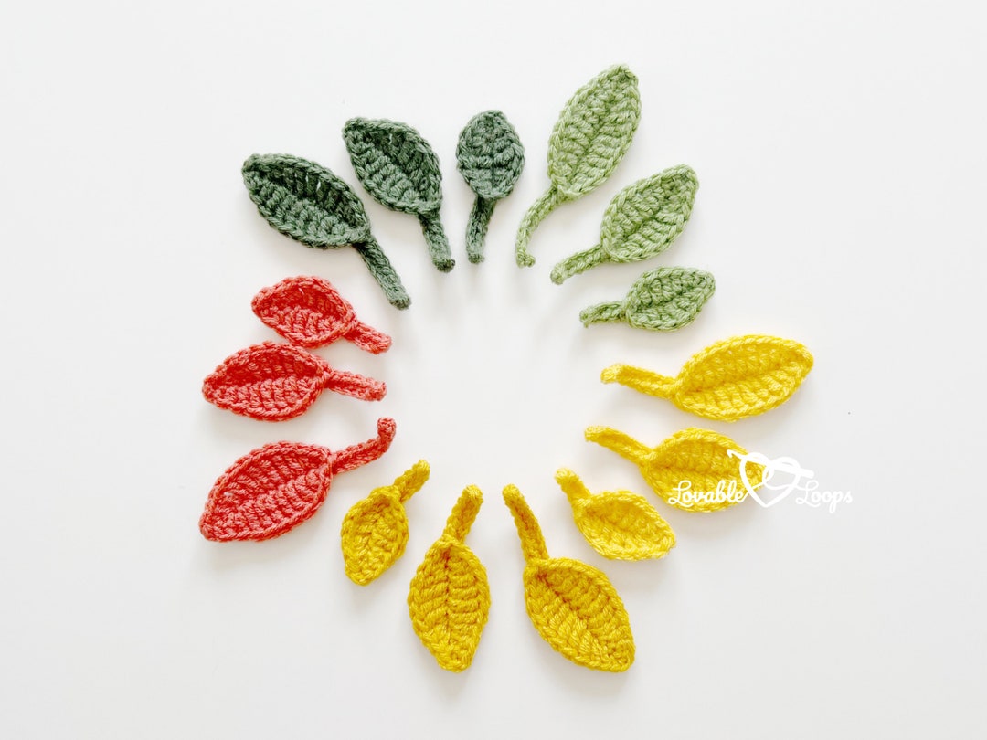 Crochet Leaf Pattern 3 Sizes Leaf Crochet Pattern Crochet Leaves ...