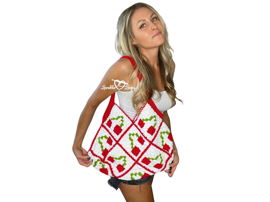 Cute Cherry Crochet Tote Pattern | DIY Handbag for Summer Fun | Beach ...