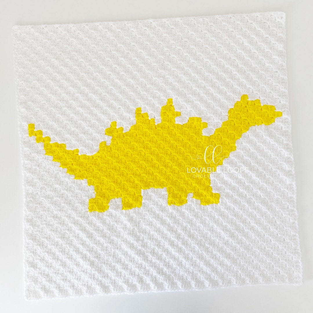 Dinosaur Crochet Pattern Corner to Corner c2c Stegosaurus Crochet ...