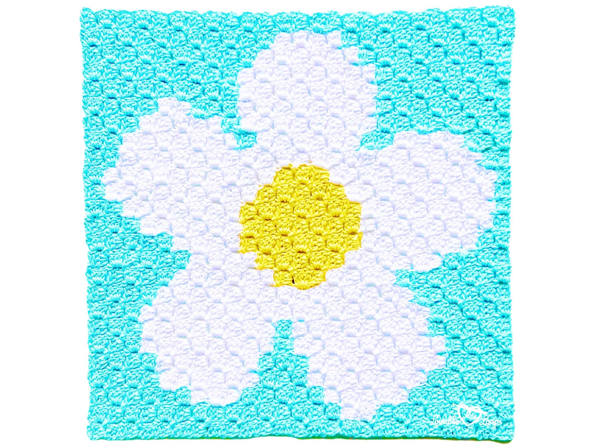 C2C Daisy Crochet Pattern | Flower Square (PDF Pattern) - Etsy