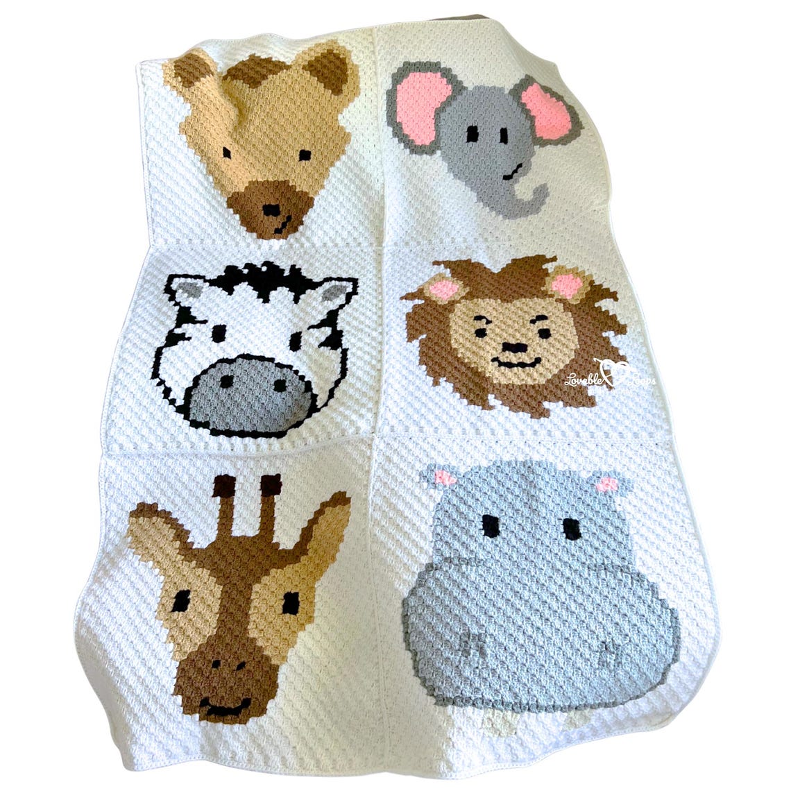 Safari Animal Crochet Blanket Pattern | C2C Jungle Blanket (digital ...