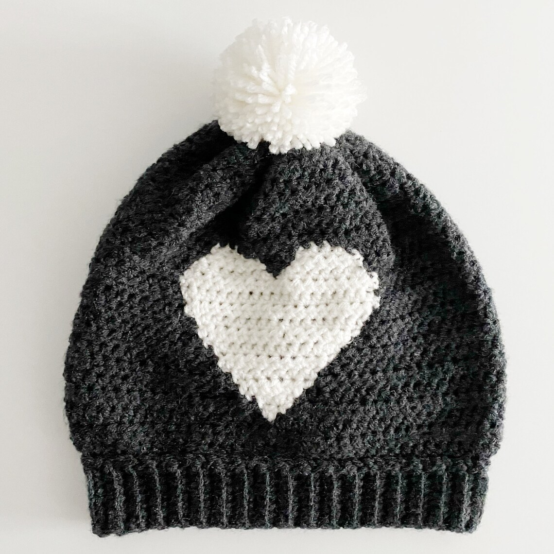 3 Sizes Heart Hat Crochet Pattern Half Double Crochet hdc | Etsy