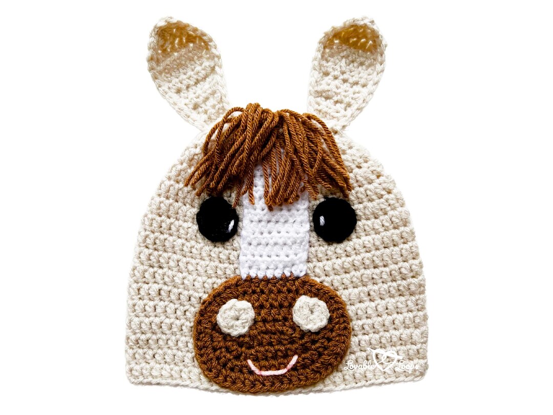 Horse Crochet Hat Pattern, Crochet Pattern Hat Horse, Horse Hat Pattern ...