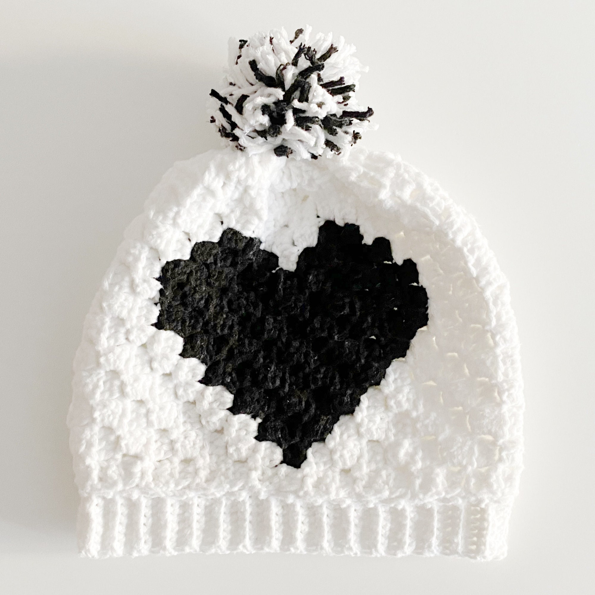 3 Sizes Heart Hat Crochet Pattern Corner to Corner c2c - Etsy