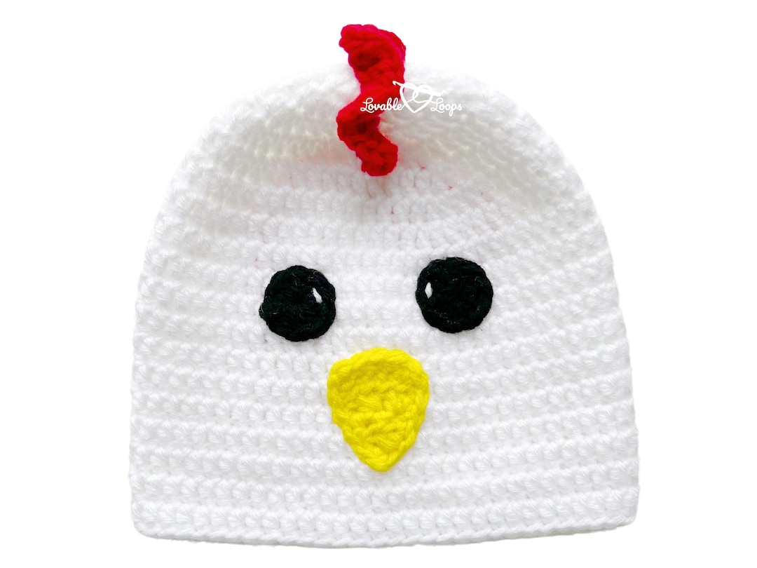 Chicken Crochet Hat Pattern, Crochet Pattern Hat Chicken, Chicken Hat ...